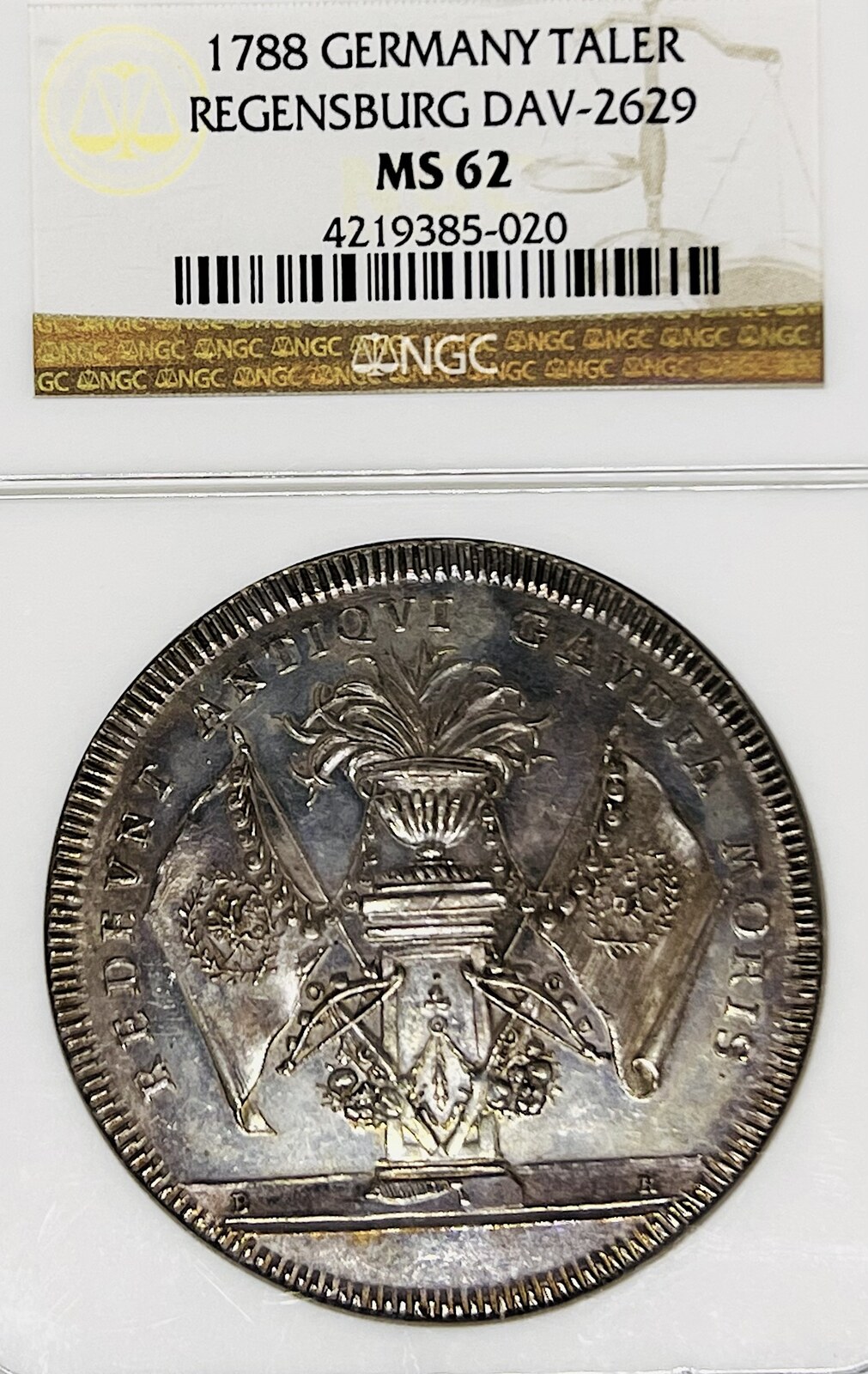 GERMANY TALER 1788 Regensburg. City. NGC MS 62 | MA-Shops