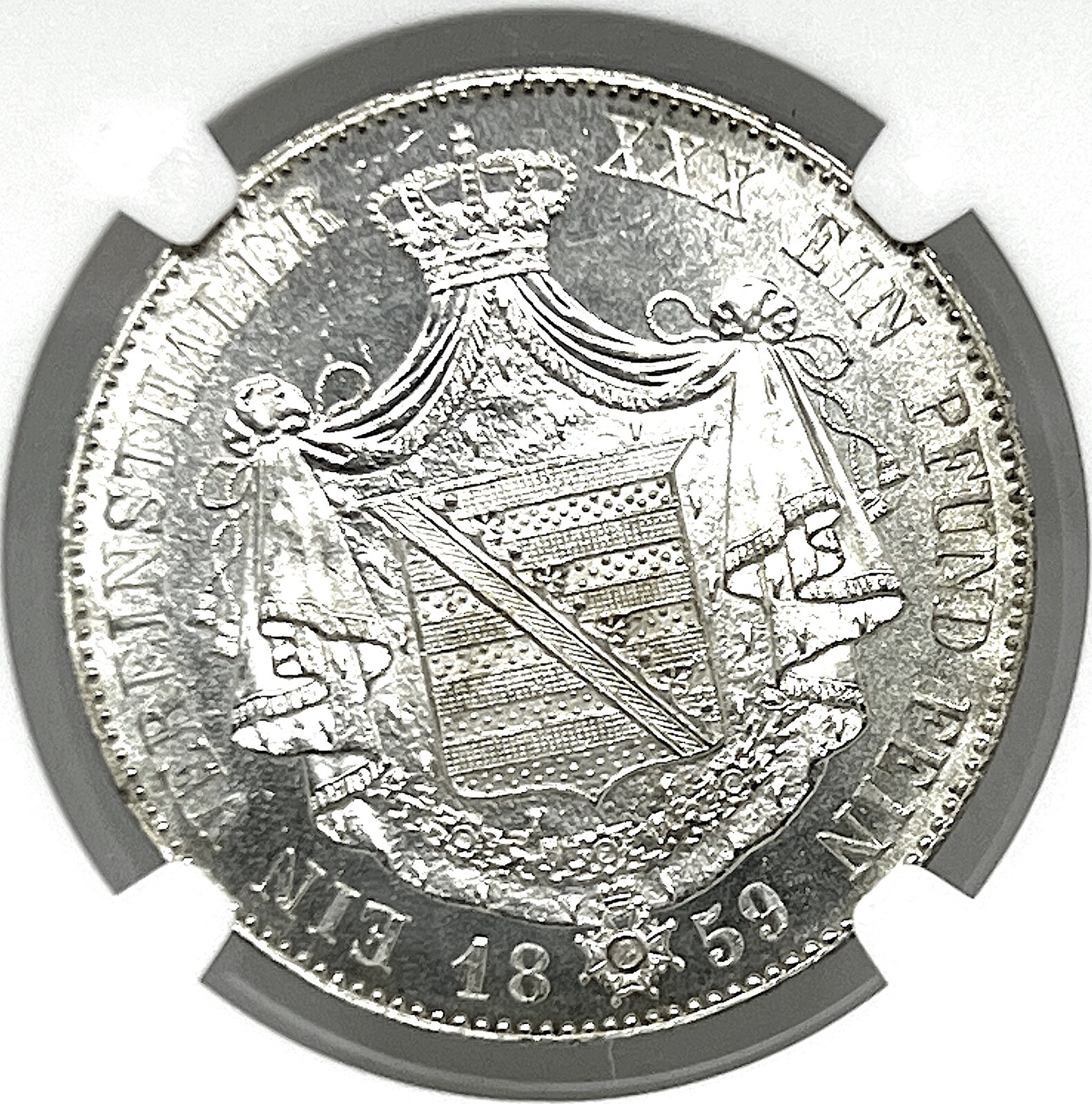 GERMANY TALER 1859 Bernhard (1803-1866). NGC MS 63 | MA-Shops