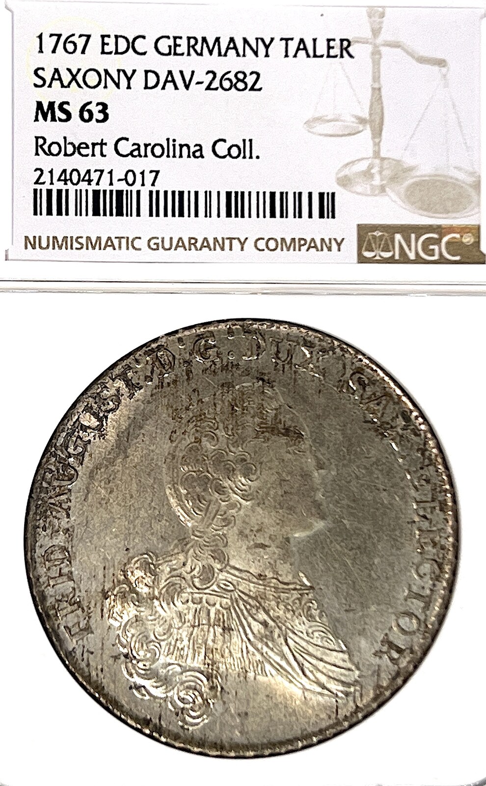 GERMANY TALER 1767 EDC Friedrich August III (1763-1827). NGC MS 63 | MA-Shops