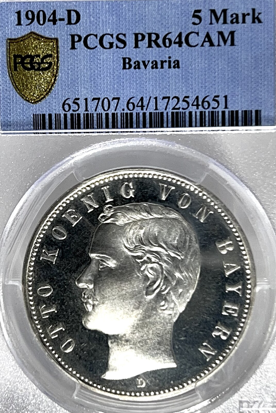 Bavaria 5 Marks 1904 Otto (1886-1913). PR64CAM | MA-Shops