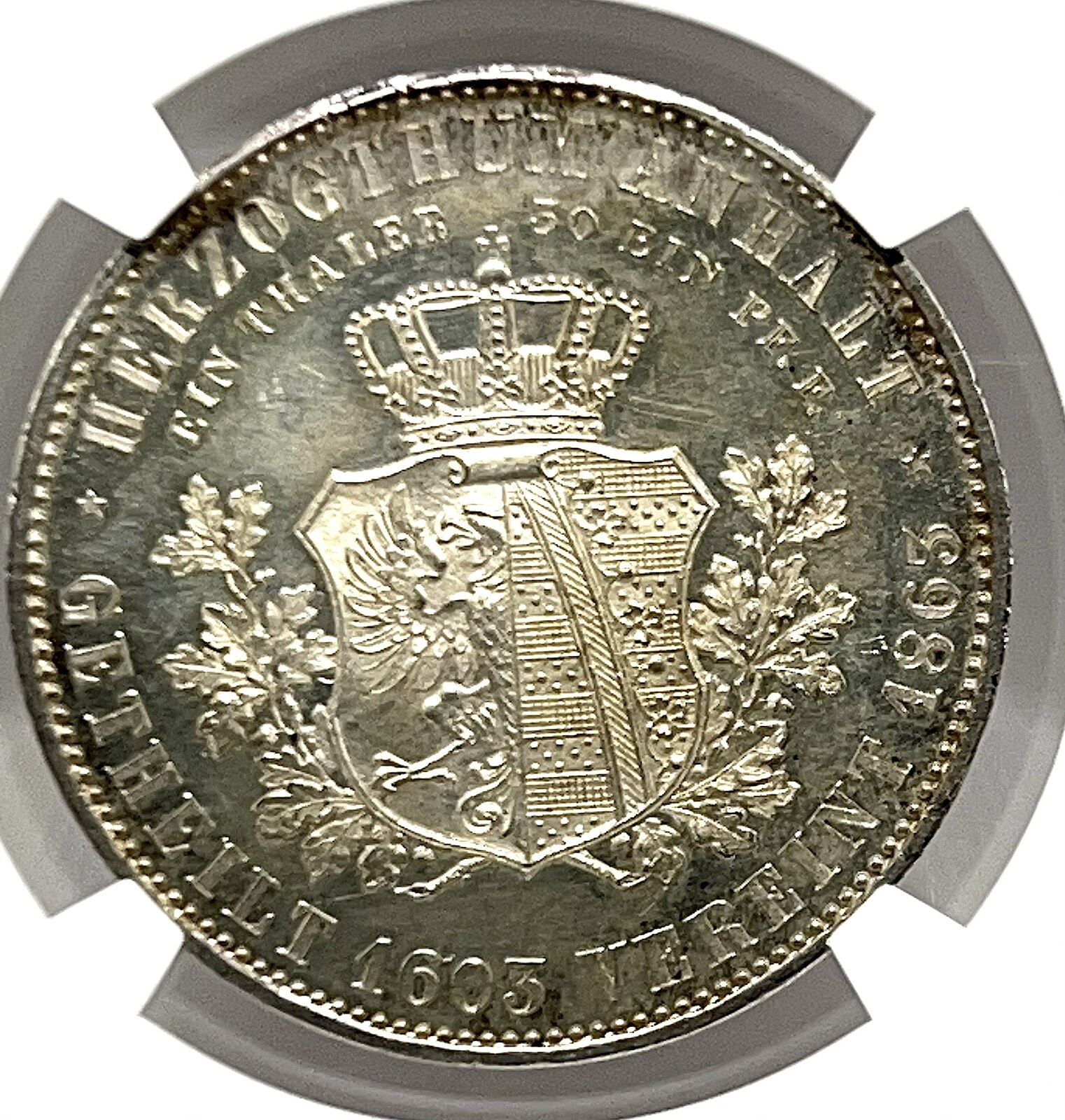 GERMANY 1863A German States Anhalt-Dessau 1863 Taler Coin Thaler NGC PF ...