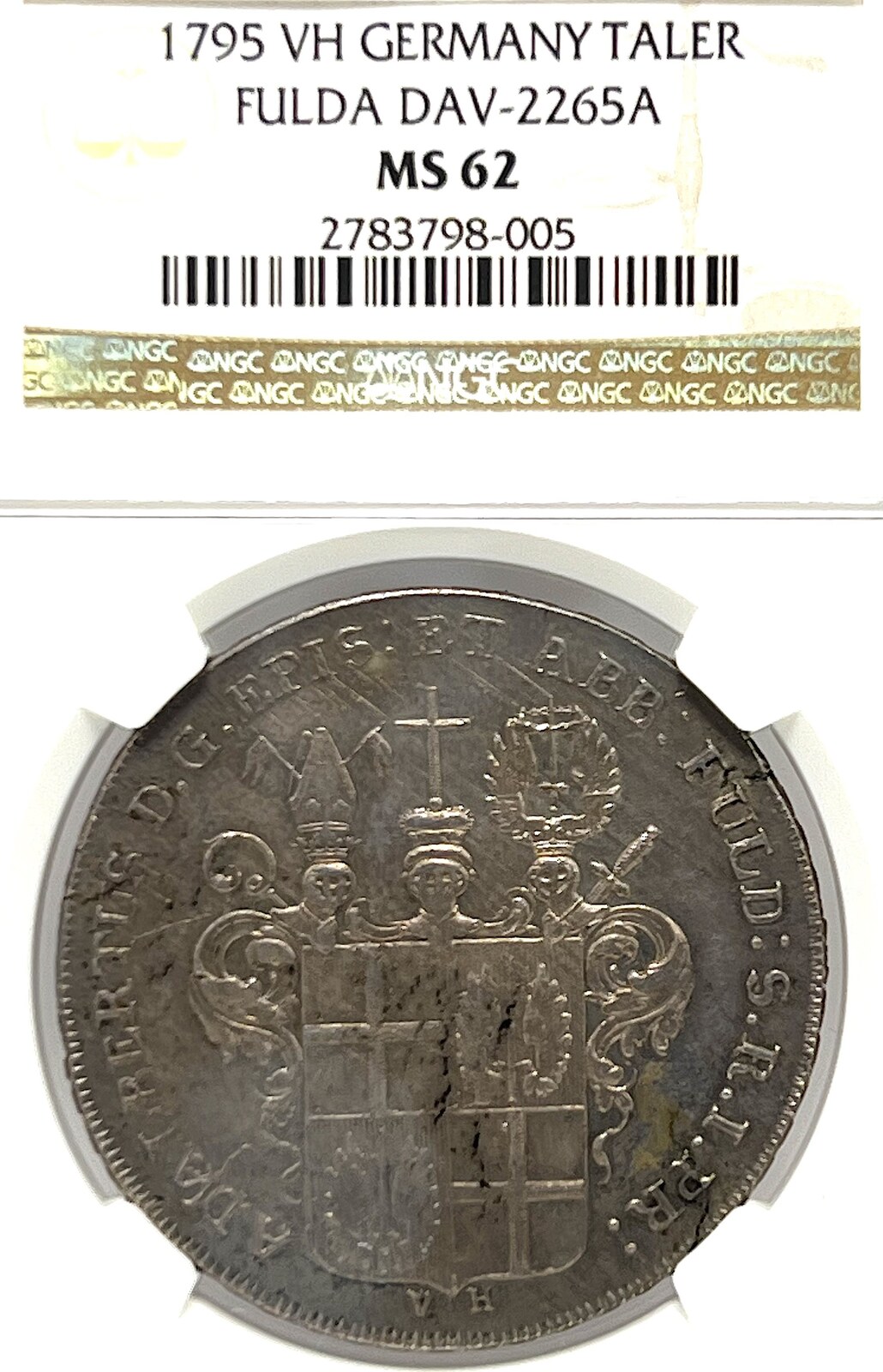 GERMANY TALER 1795 VH Adalbert von Harstall (1788-1802). NGC MS 62 | MA ...