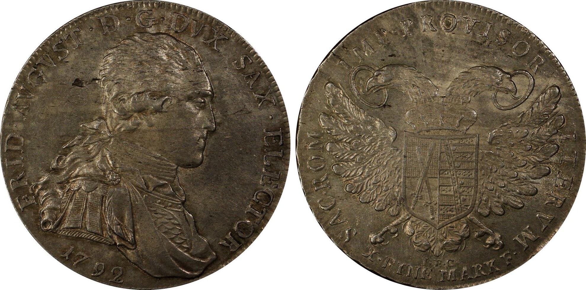 Saxony Thaler 1792 Friedrich August III (1763-1827). MS62 | MA-Shops