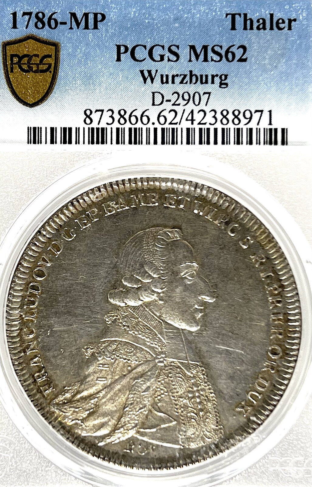 Wurzburg Thaler 1786 Franz Ludwig von Erthal (1779-1795). MS 62 | MA-Shops