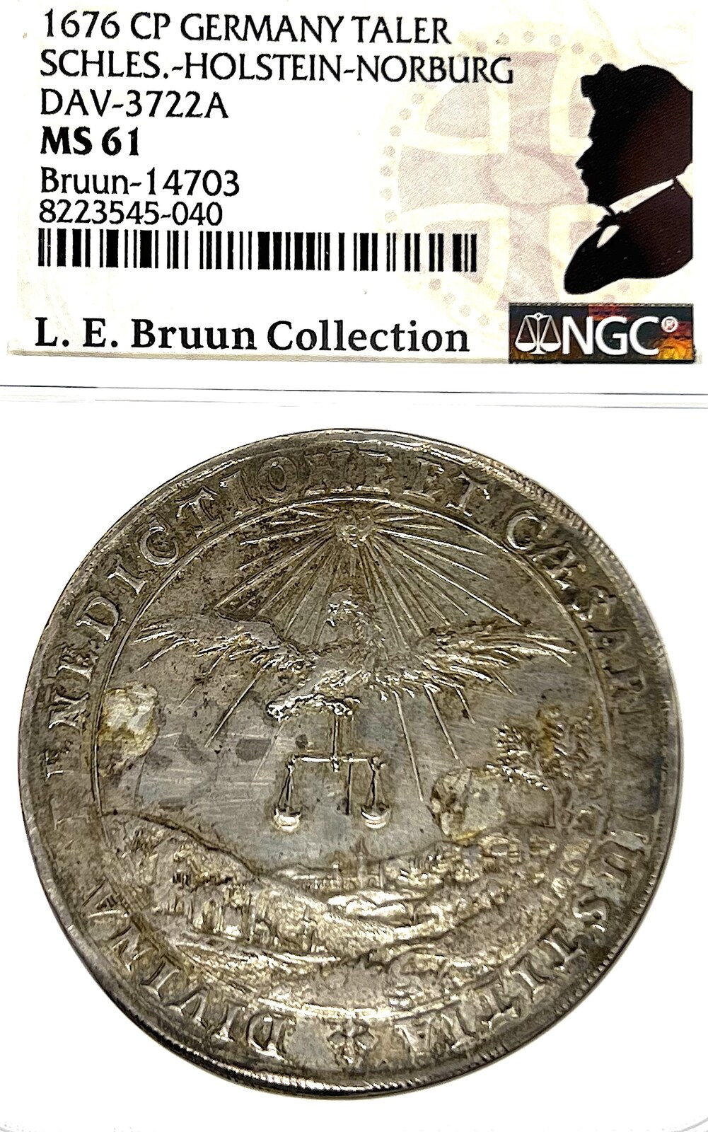 GERMANY TALER 1676 CP August (1676-1699). NGC MS 61 | MA-Shops