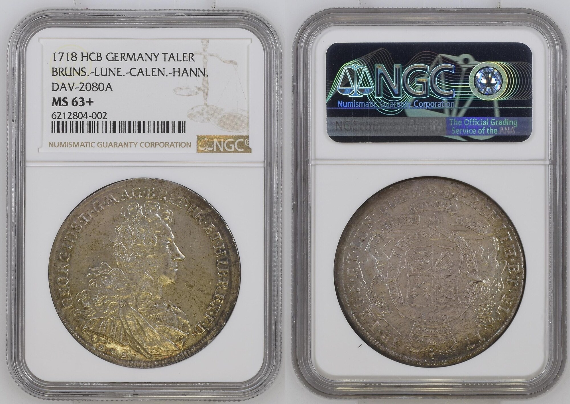 GERMANY TALER 1718 HCB George Ludwig as George I, King of England (1714 ...