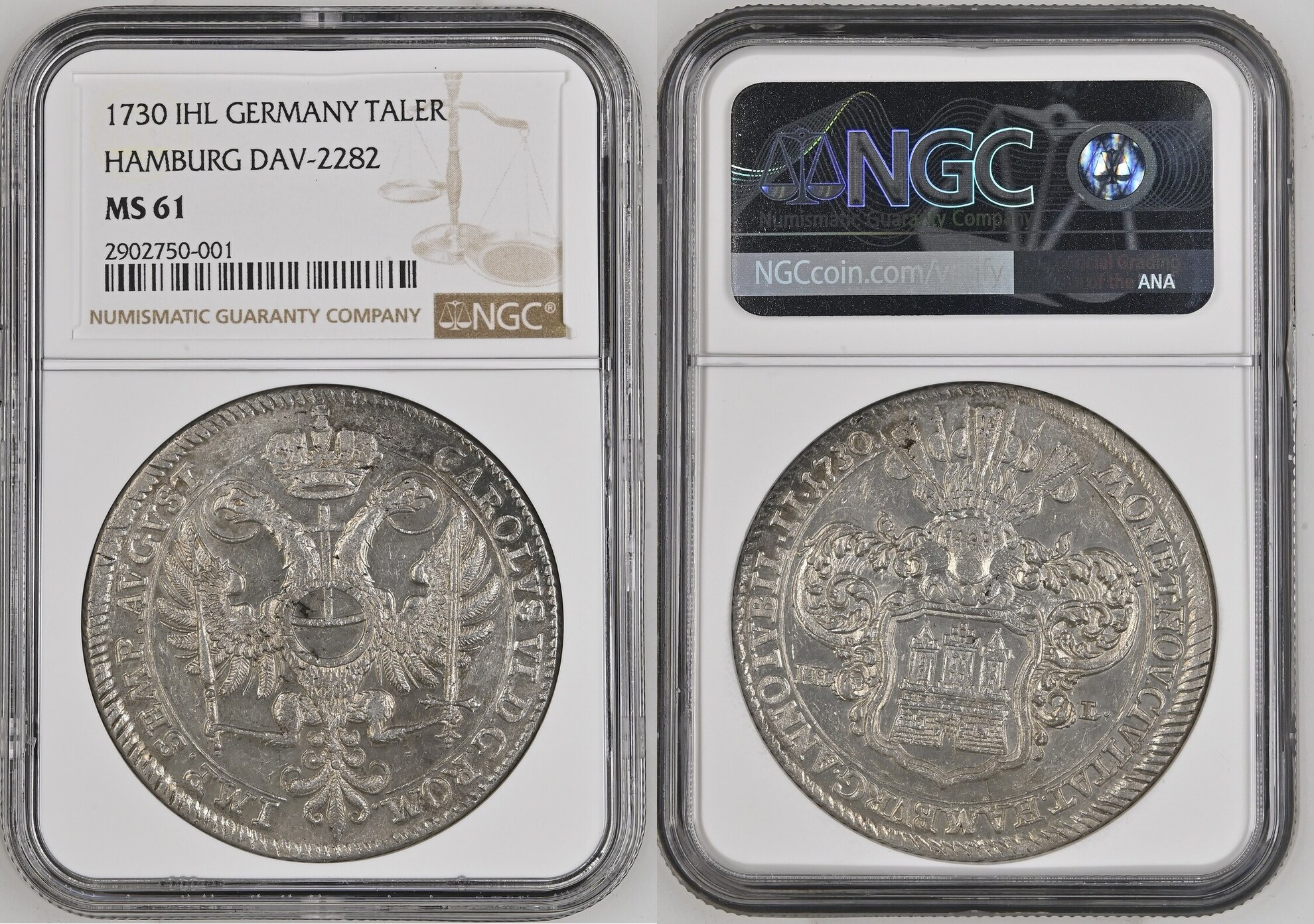 GERMANY TALER 1730 IHL Hamburg. Free City. NGC MS 61 | MA-Shops