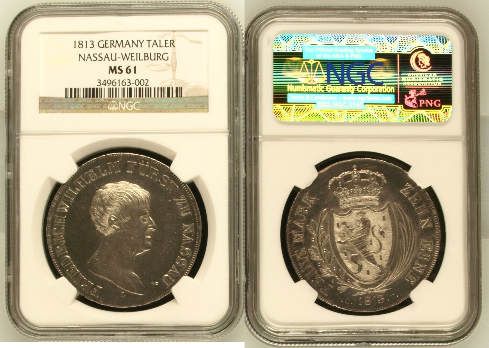 GERMANY TALER 1813 CT Friedrich Wilhelm (1788-1816). NGC MS 61 | MA-Shops