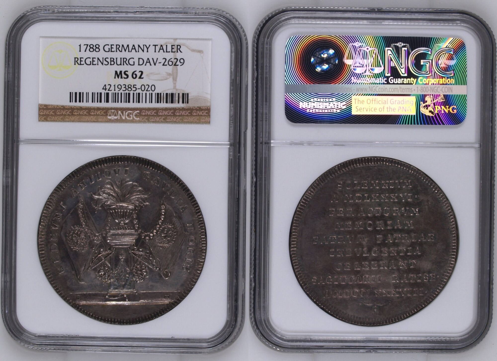 GERMANY TALER 1788 Regensburg. City. NGC MS 62 | MA-Shops