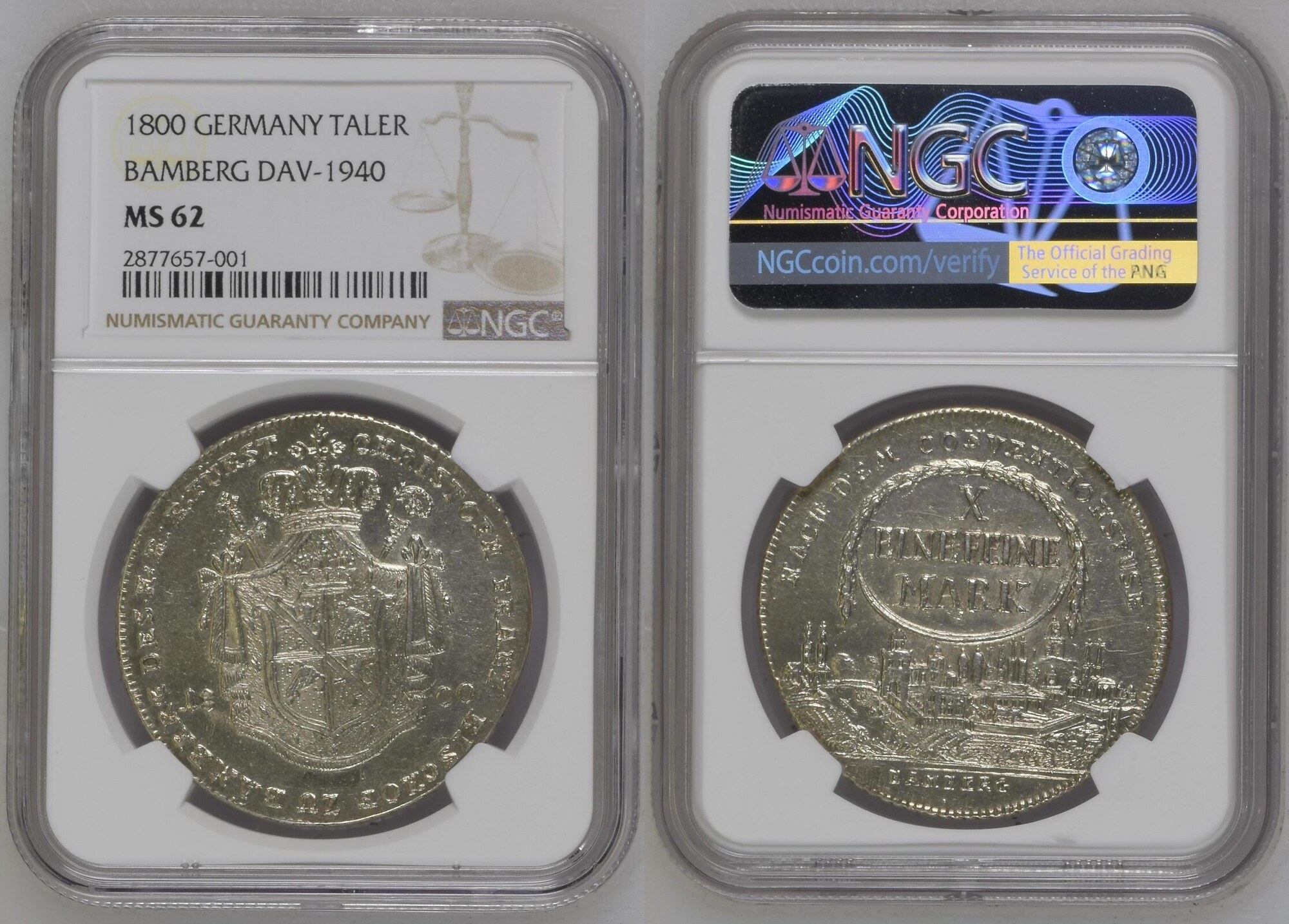 GERMANY TALER 1800 Christoph Franz von Busek (1795-1800). NGC MS 62 ...