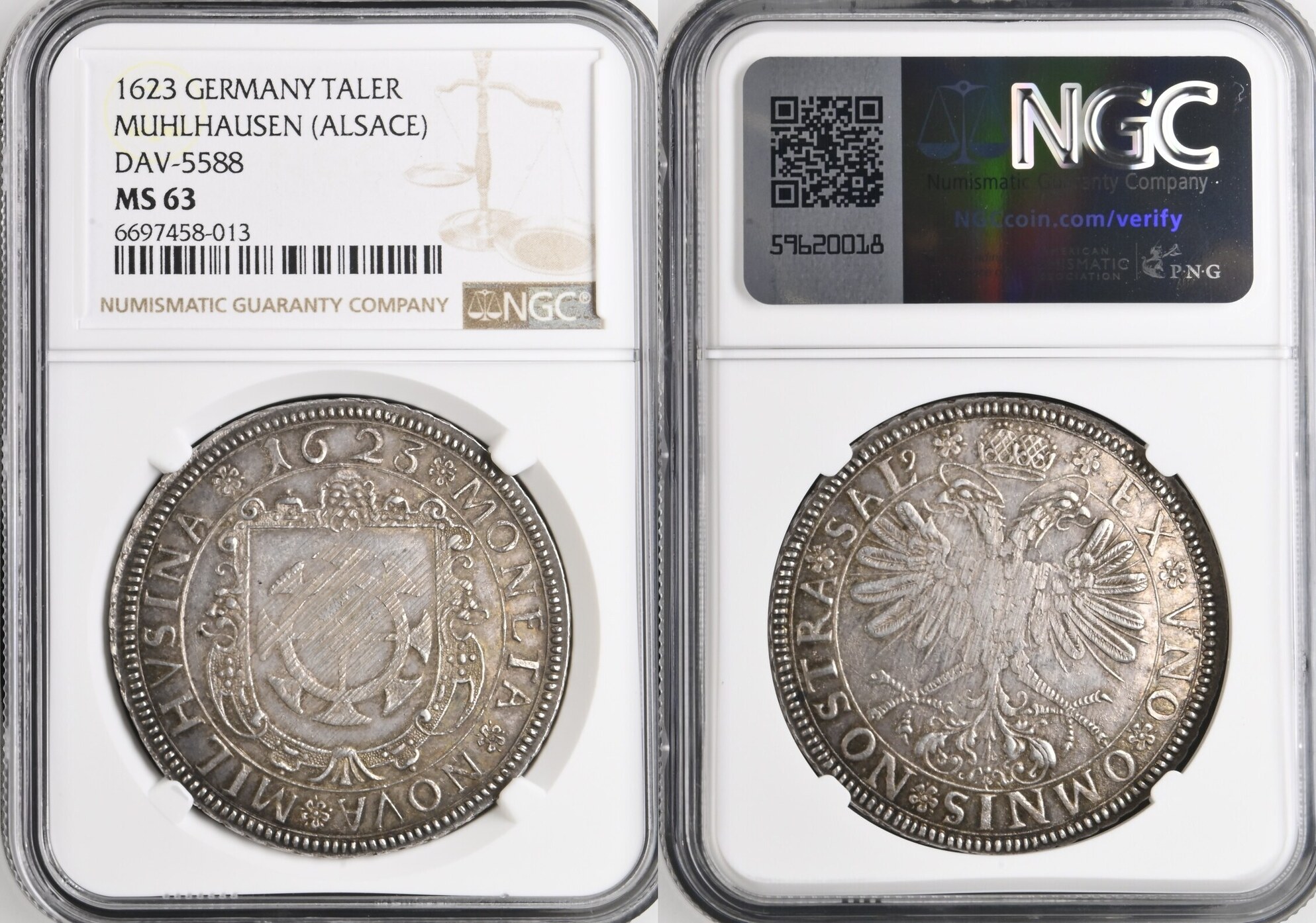 GERMANY TALER 1623 Free Imperial City NGC MS 63 | MA-Shops
