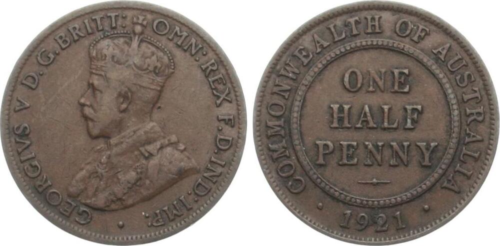 Australien 1/2 Penny 1921 Georg V. ss/fvz | MA-Shops