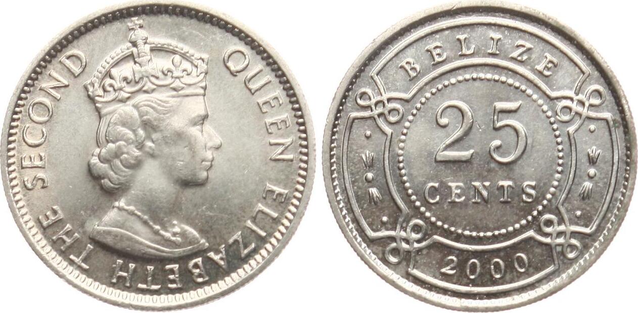 Belize 25 Cent 2000 Elisabeth II. stgl | MA-Shops