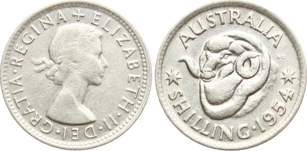 Australien 1 Shilling 1954 Elisabeth II. ss- | MA-Shops