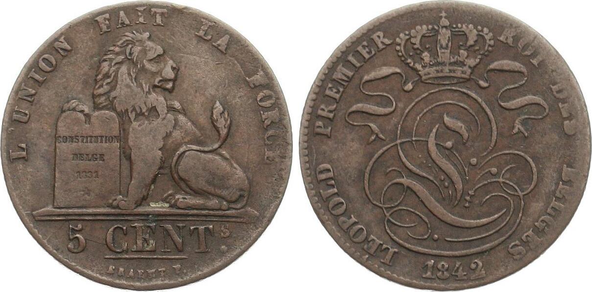 Belgien 5 Centimes 1842 Leopold I., 1831-1865 ss- | MA-Shops