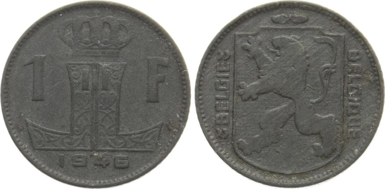 Belgien 1 Franc 1946 Leopold III., 1934-1951 ss | MA-Shops