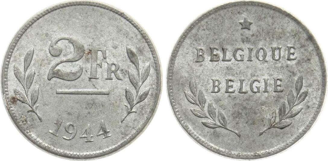 Belgien 2 Franc 1944 Leopold III., 1934-1951 ss | MA-Shops