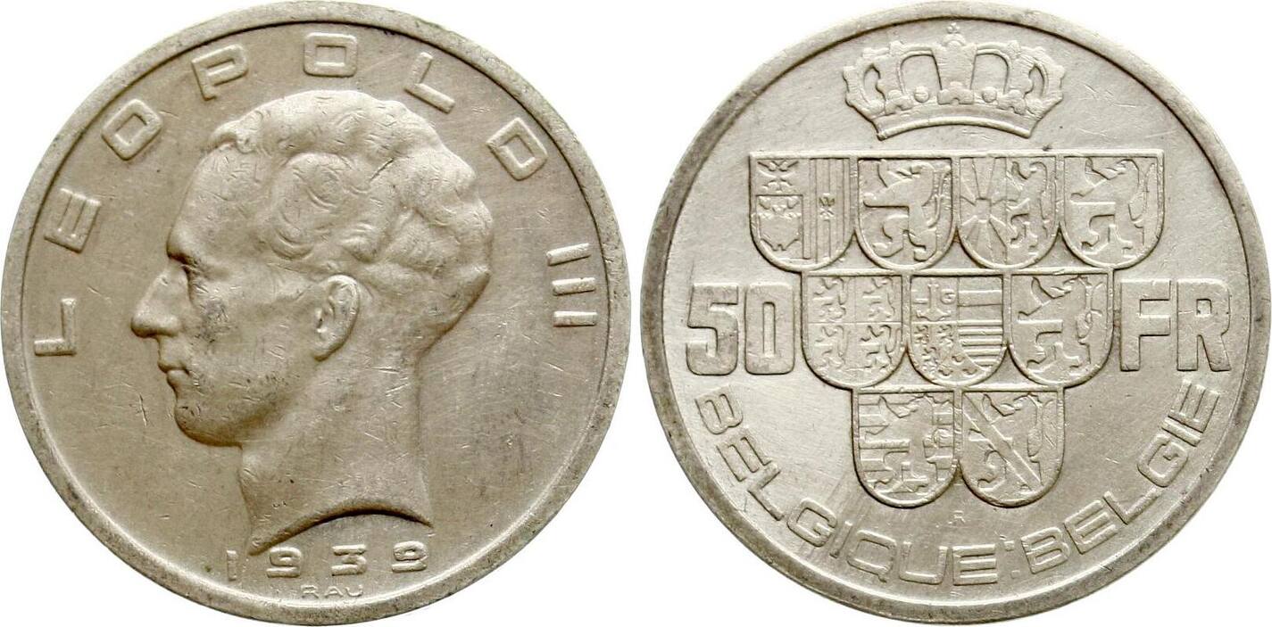 Belgien 50 Francs 1939 Leopold III., 1934-1951 ss | MA-Shops