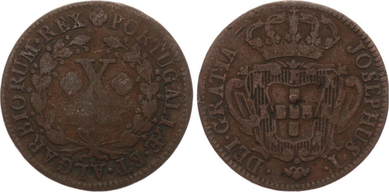Portugal 10 Reis 1776 Joseph I. s-ss | MA-Shops