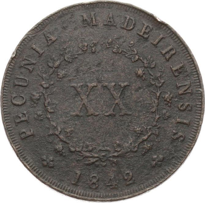 Madeira 20 Reis 1842 Maria II. ss- | MA-Shops