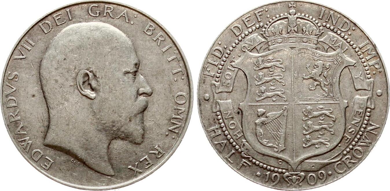 Großbritannien Half Crown 1909 Edvard VII. ss | MA-Shops
