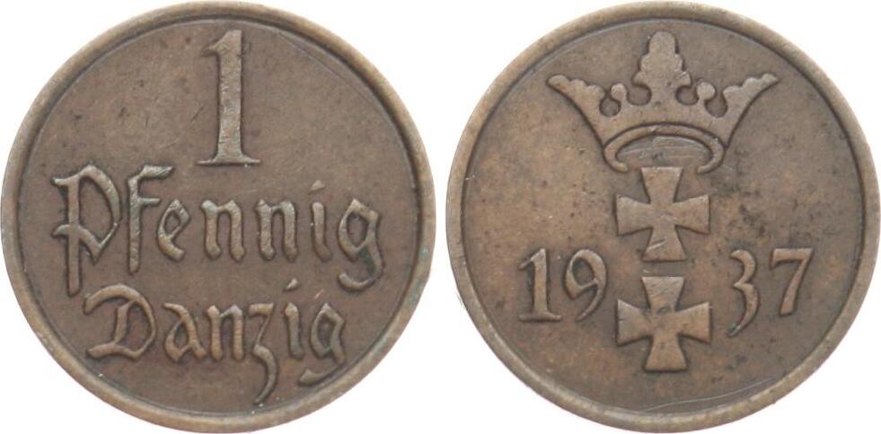 Danzig 1 Pfennig 1937 ss | MA-Shops