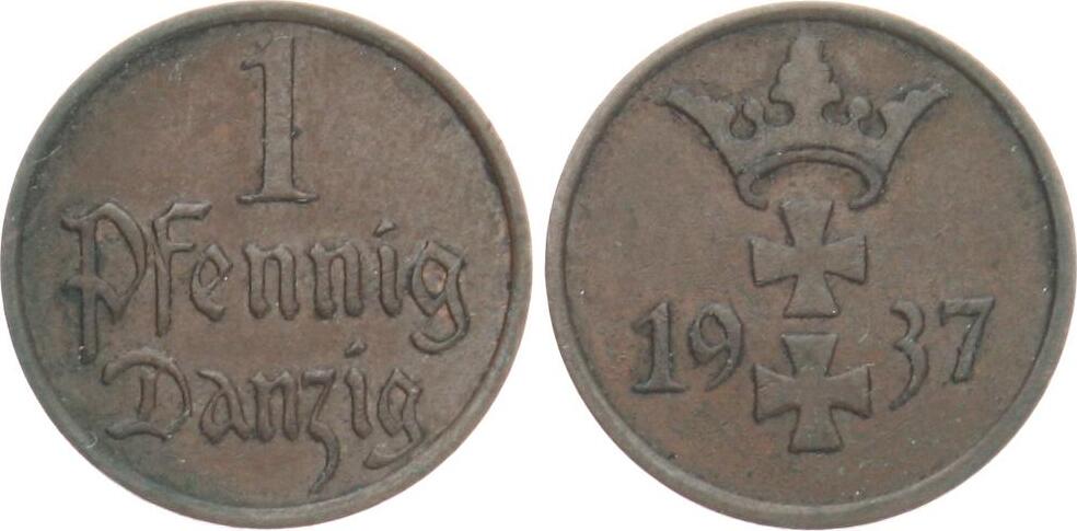 Danzig 1 Pfennig 1937 ss | MA-Shops