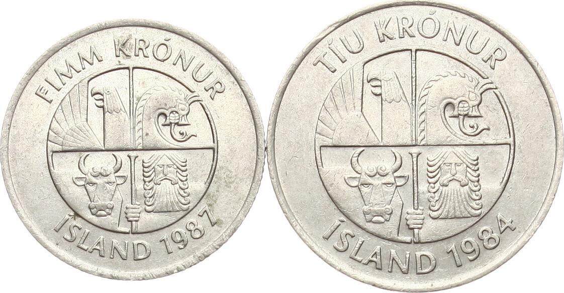 Island Kronur ab 1946 Lot von 2 Münzen vz | MA-Shops