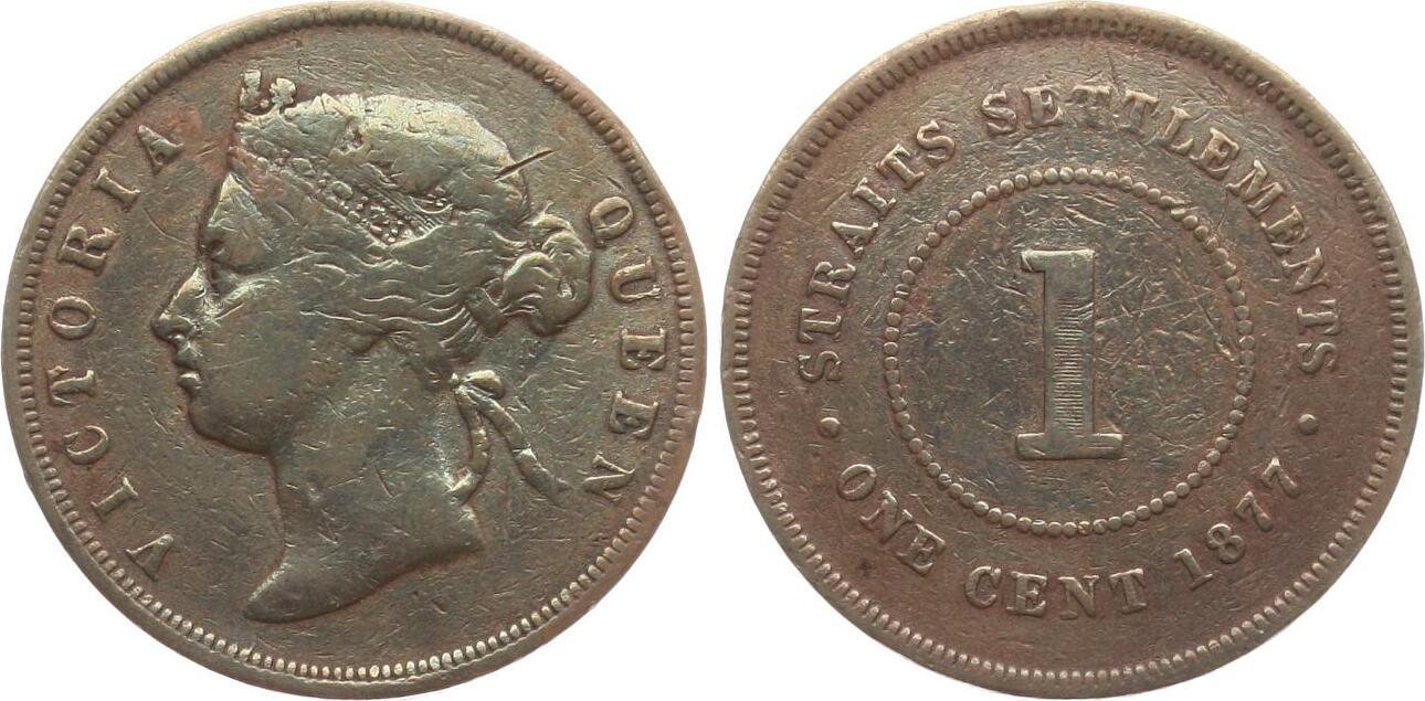 Strait Settlements One Cent 1877 Victoria 1837-1901 ss- | MA-Shops