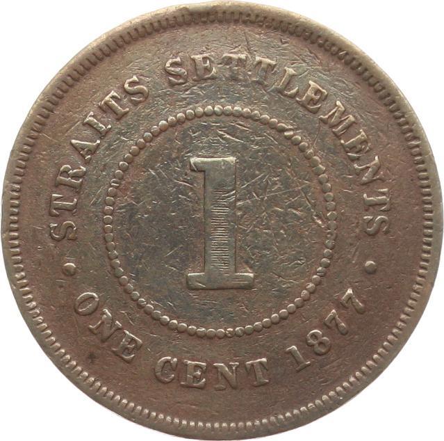 Strait Settlements One Cent 1877 Victoria 1837-1901 ss- | MA-Shops