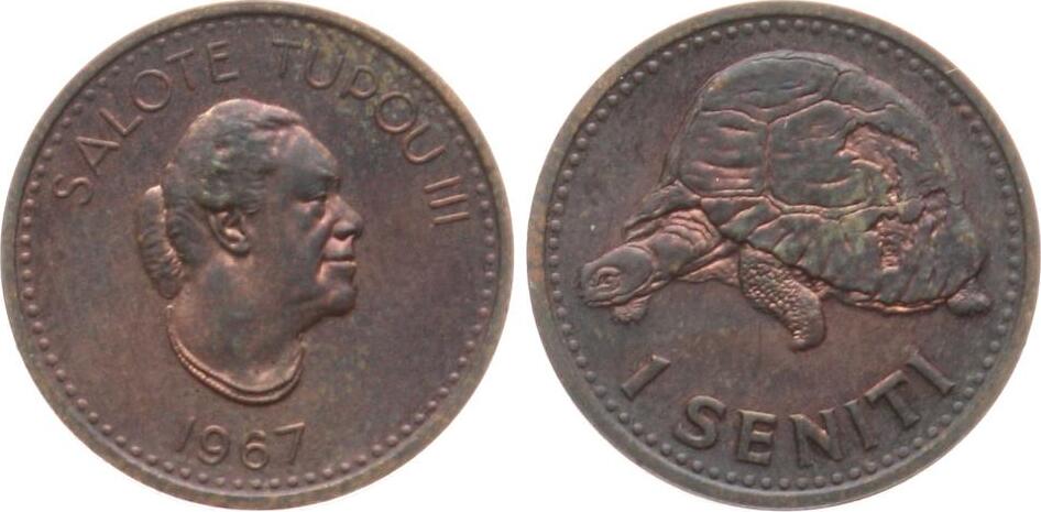 Tonga 1 Senti 1967 Salote Tupou III. vz+ | MA-Shops