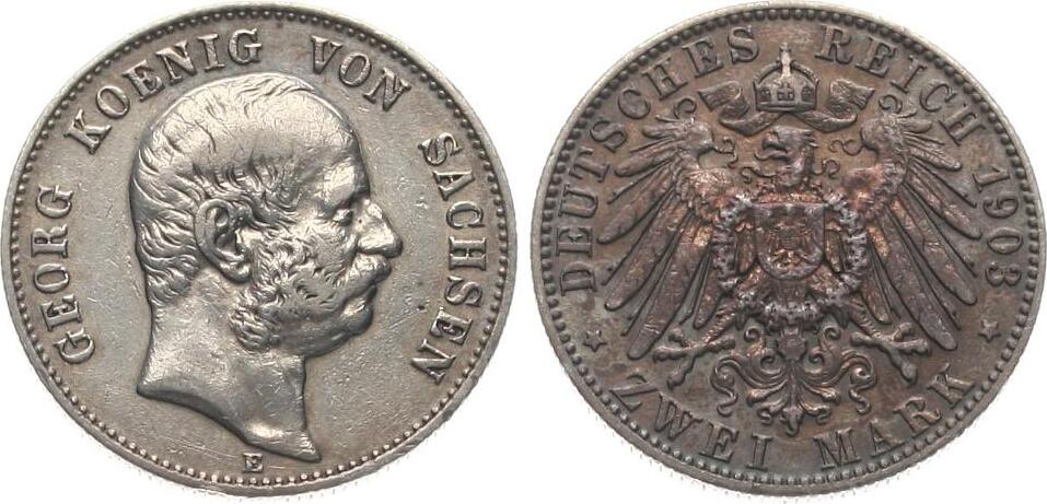 Sachsen 2 Mark 1903 Georg ss+ | MA-Shops