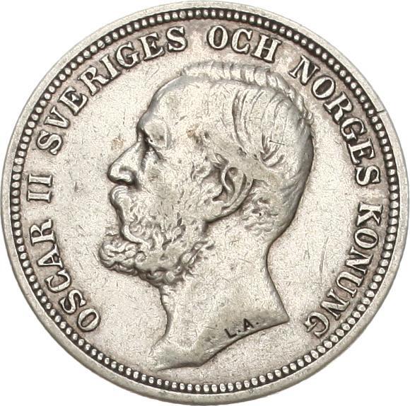 Schweden 2 Kronor 1897 EB Oscar II. ss | MA-Shops