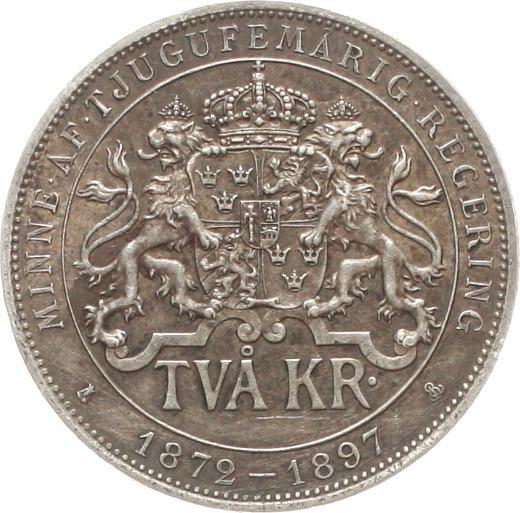 Schweden 2 Kronor 1897 EB Oscar II. vz | MA-Shops