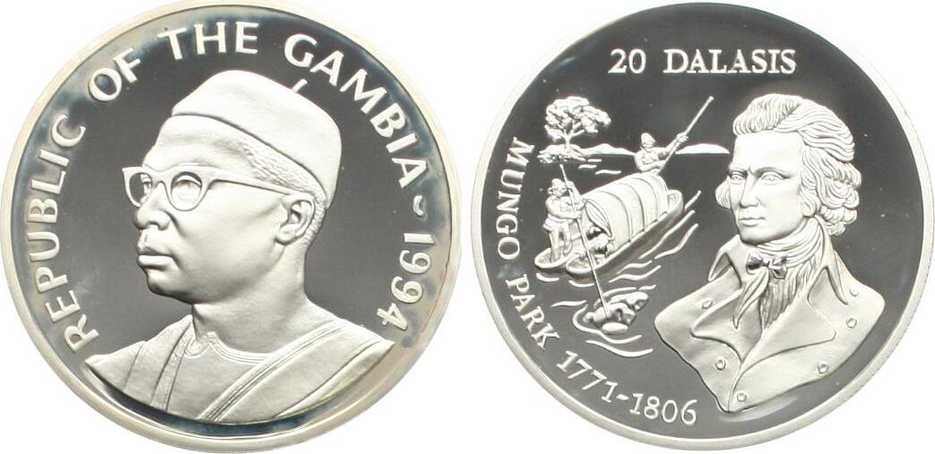 Gambia 20 Dalasis 1994 Mungo Park 1771-1806 pp | MA-Shops