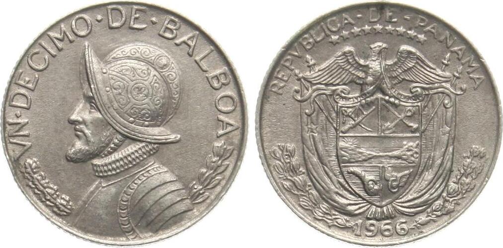 Panama 1/10 Balboa 1966 Vasco Nunez de Balboa vz+ | MA-Shops