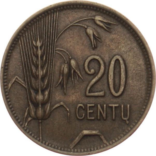 Litauen 20 Centu 1925 ss | MA-Shops