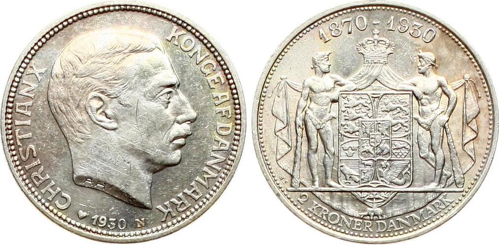 Dänemark 2 Kroner 1930 HCN Christian X. vz+ | MA-Shops