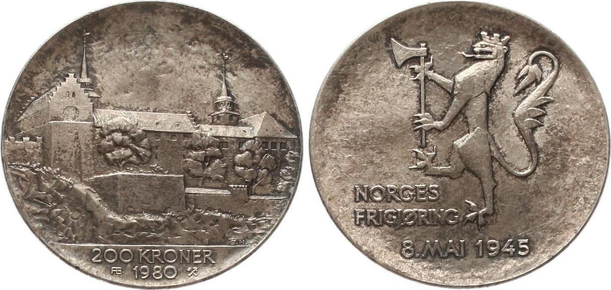 Norwegen 10 Kroner 1980 Olav V. stgl | MA-Shops