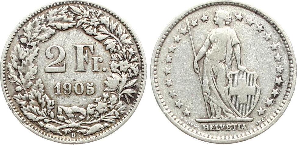 Schweiz 2 Franken 1905 ss | MA-Shops