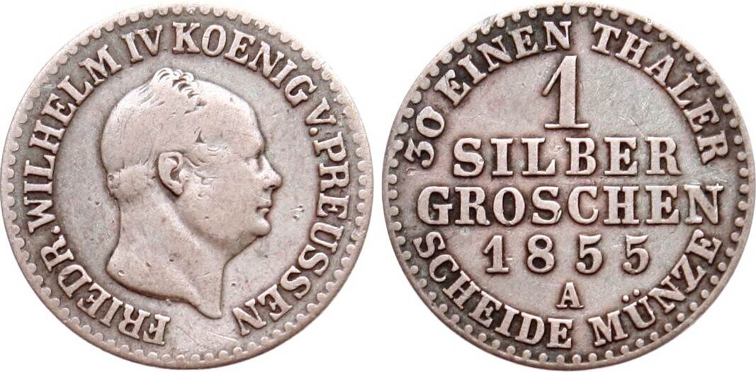 Preussen, Königreich 1/2 Silbergroschen 1855 A Friedrich Wilhelm IV., 1840 - 1861 fss | MA-Shops