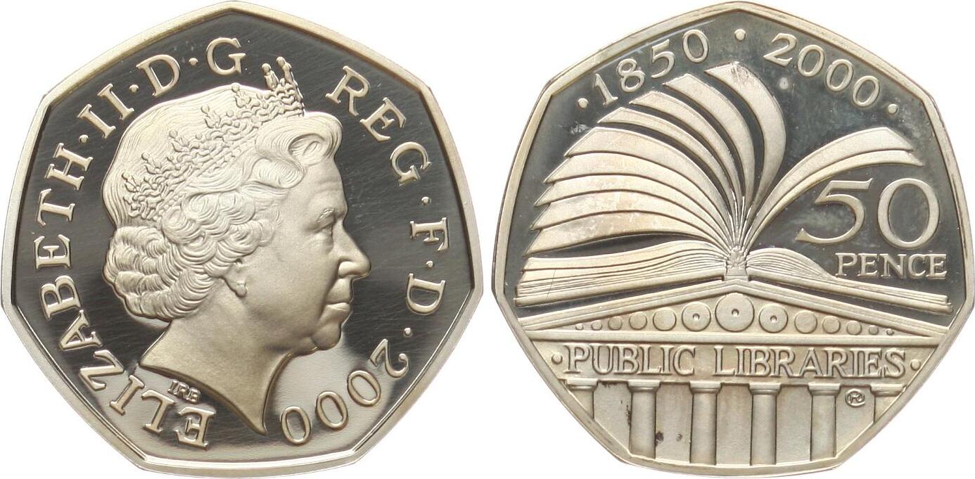Großbritannien 50 Pence 2000 Elisabeth II. pp | MA-Shops