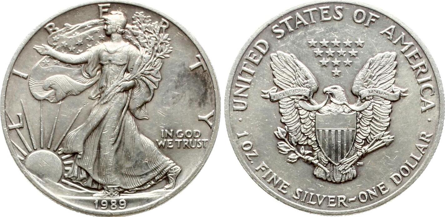 USA One Dollar 1989 Walking Liberty/Silver Eagle ss-vz | MA-Shops