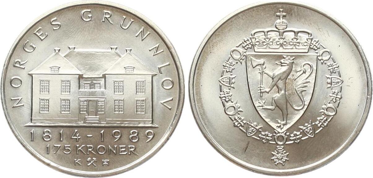 Norwegen 175 Kroner 1982 Olav V. fstgl | MA-Shops