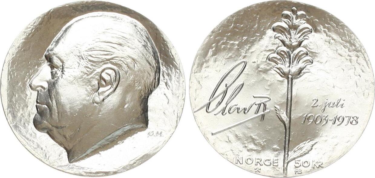 Norwegen 50 Kroner 1978 Olav V. stgl | MA-Shops