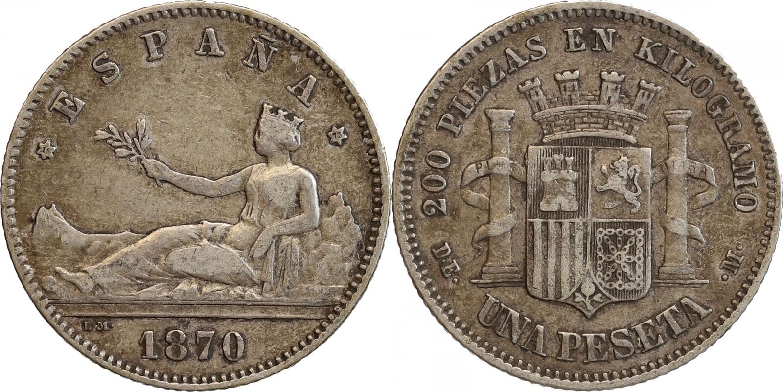 1873 1 Peseta - Espagne Argent ss | MA-Shops