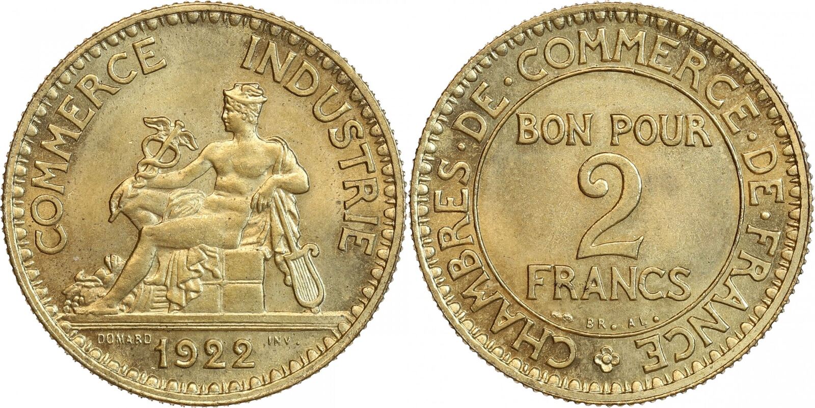 France 1922 2 Francs Chambre de Commerce Troisième République st | MA-Shops