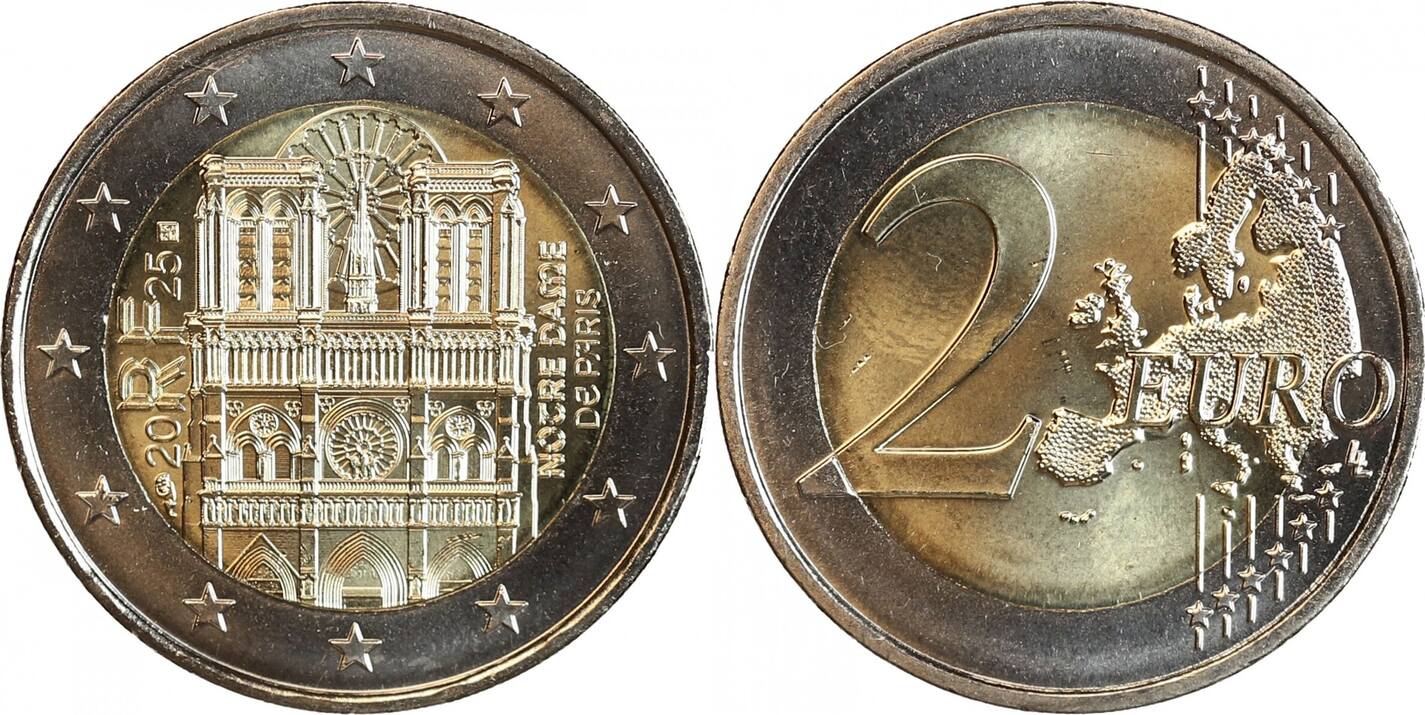 2 Euros France 2025 - Notre Dame de Paris unz | MA-Shops