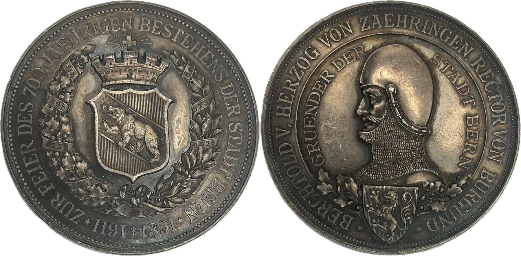 Schweiz Medaille Switzerland Confederation Medal 1891 Bern 700th ...