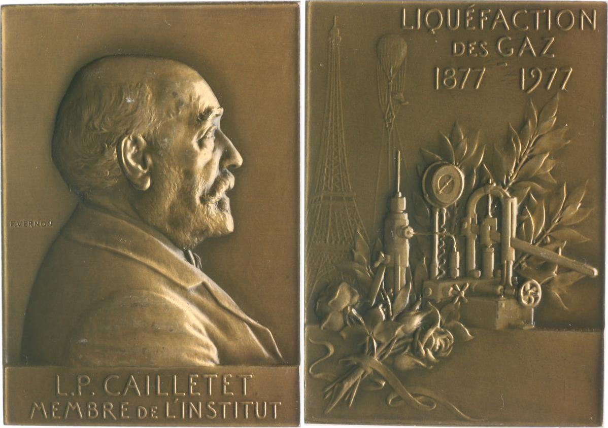 Personen Bronze-Plakette 1978 Cailletet, Louis Paul 1832-1913 - auf 100 ...
